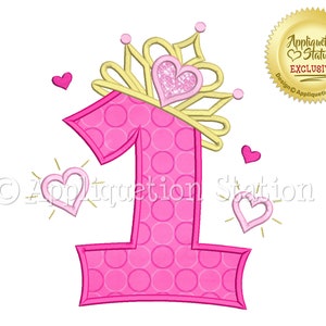 BX Princess Tiara Numbers Set 0-9 Applique Machine Embroidery Design ...