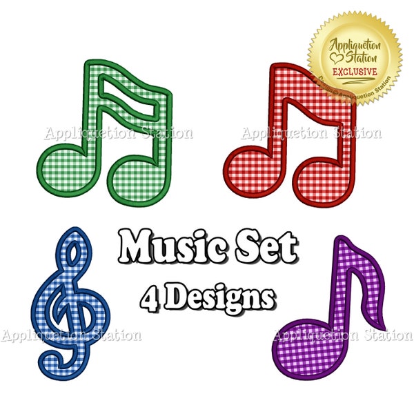 Music Notes Applique - Etsy