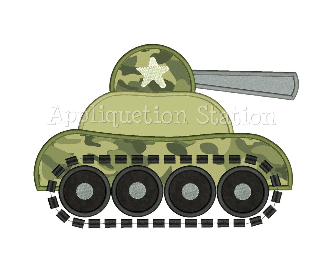 Military Tank Applique Embroidery Designs Boys Vehicle Army INSTANT ...