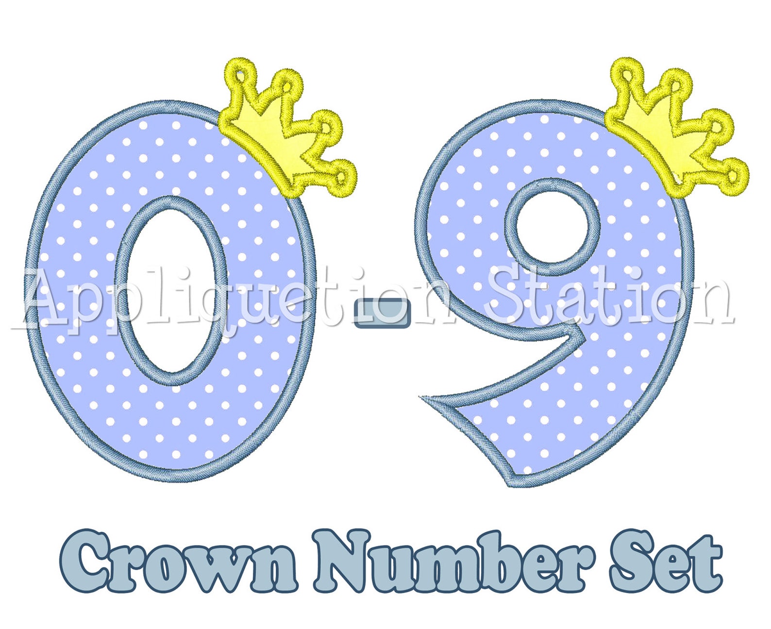 Crown Birthday Numbers Set Applique Machine Embroidery Design | Etsy