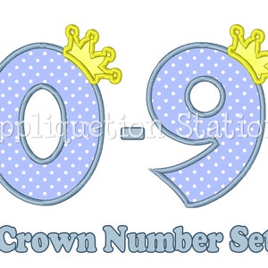 Crown Birthday Numbers Set Applique Machine Embroidery Design - Etsy