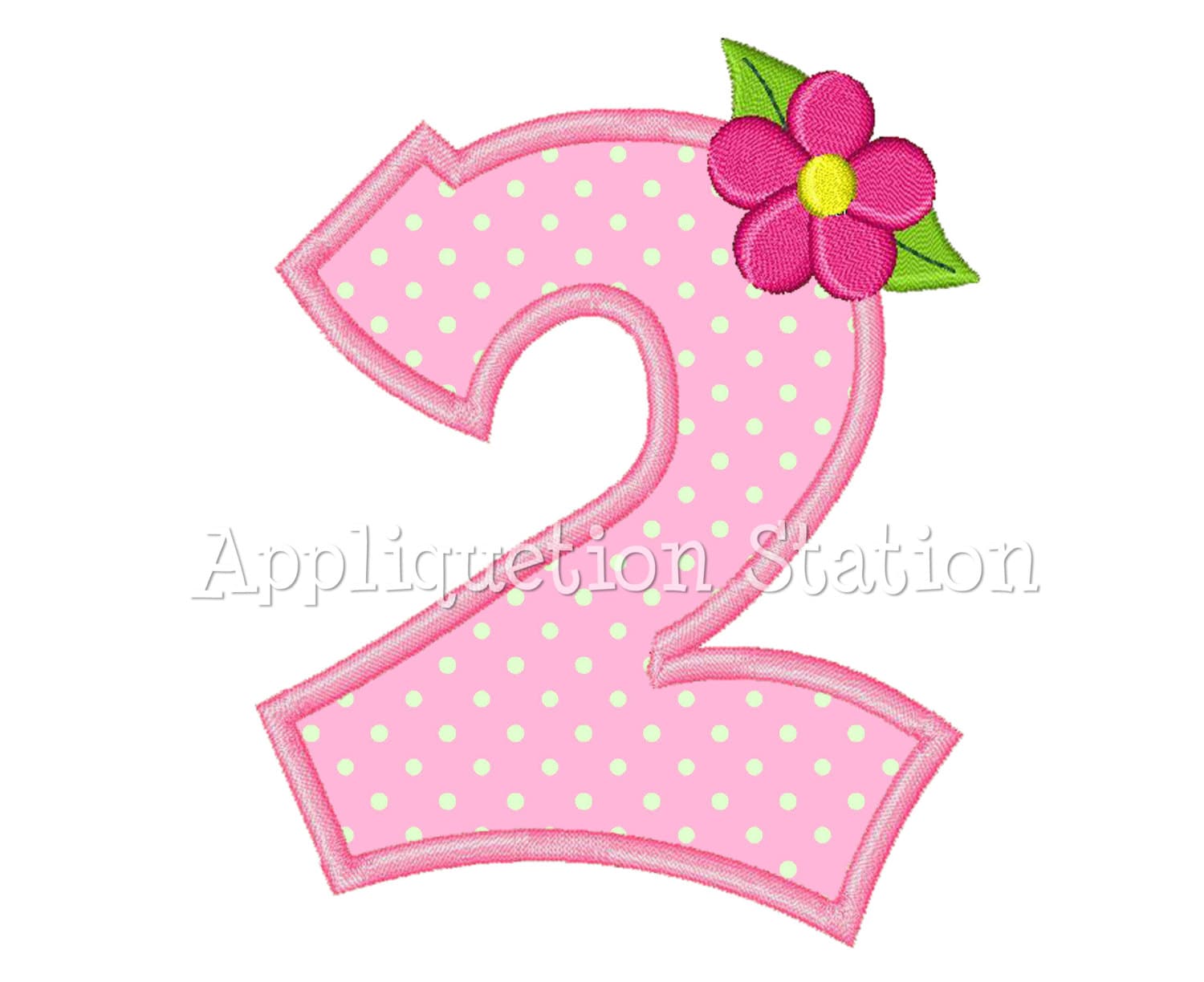 Number Two Flower 2nd Birthday Applique Machine Embroidery - Etsy