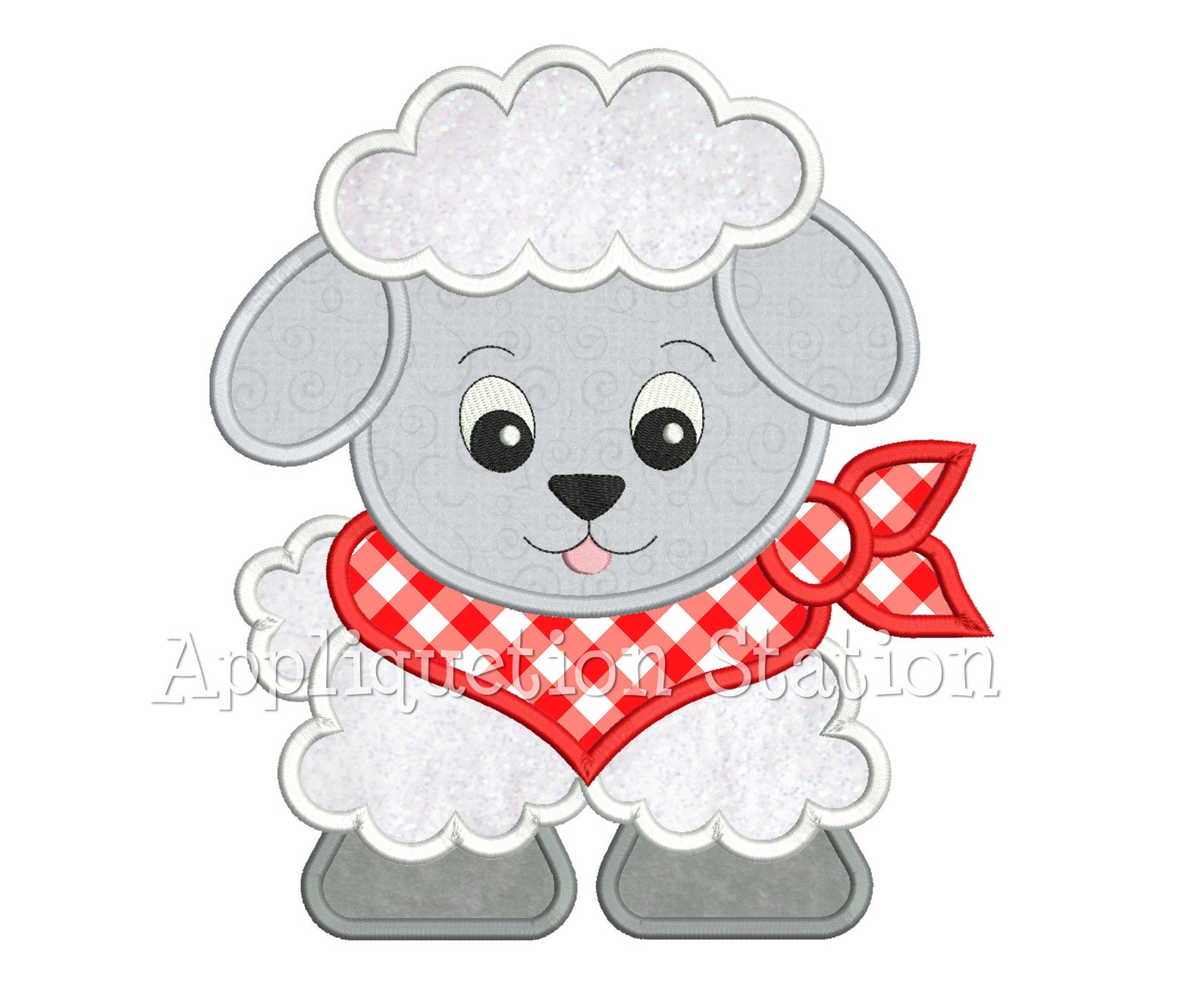 Applique Sheep Machine Embroidery Design Farm Bandana Baby Animal Boy ...
