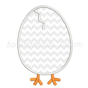 Cracked Easter Egg Chick Hatching Applique Machine Embroidery Design ...