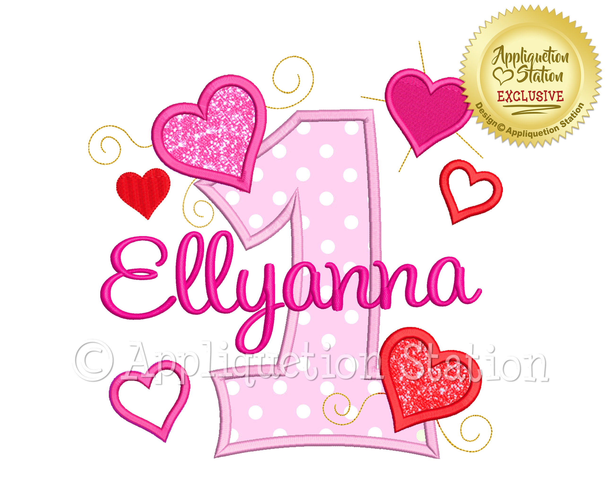BX Heart Numbers Set Birthday Applique Machine Embroidery Valentine ...