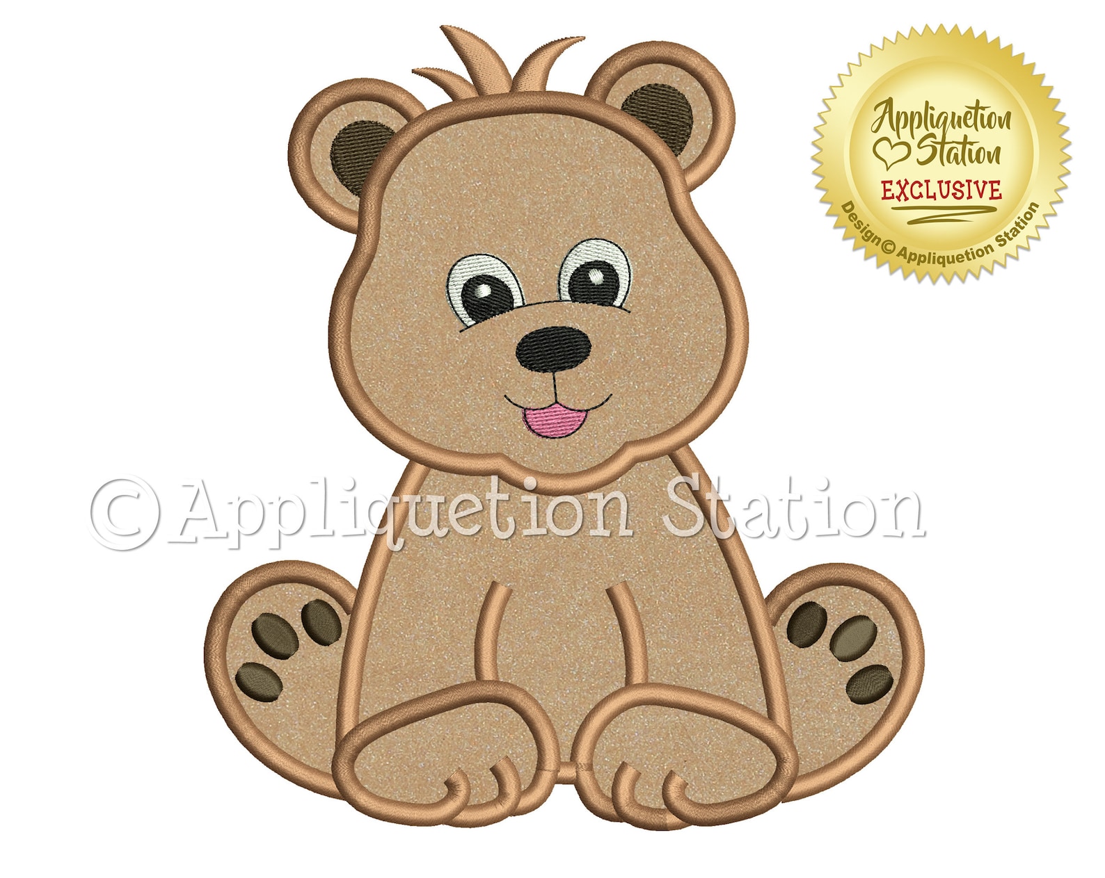 Applique Bear Machine Embroidery Design Zoo Baby Cub Boy Cute - Etsy