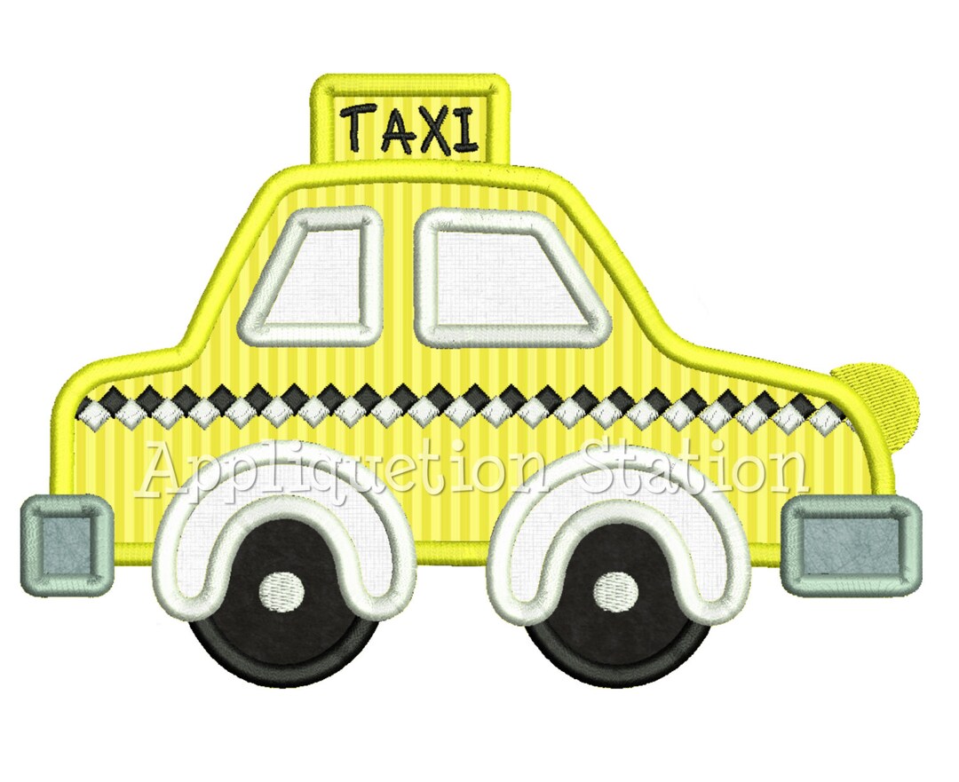 Taxi Applique Machine Embroidery Design Cute Boy Vehicle Car INSTANT ...