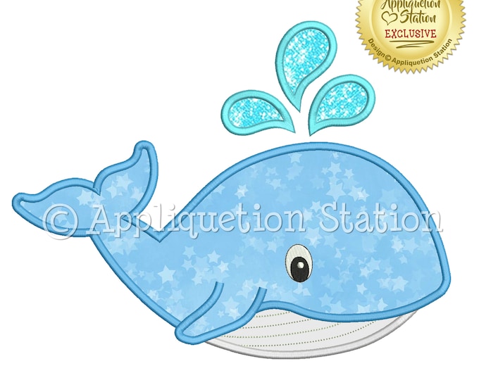 Whale Applique Design - Etsy