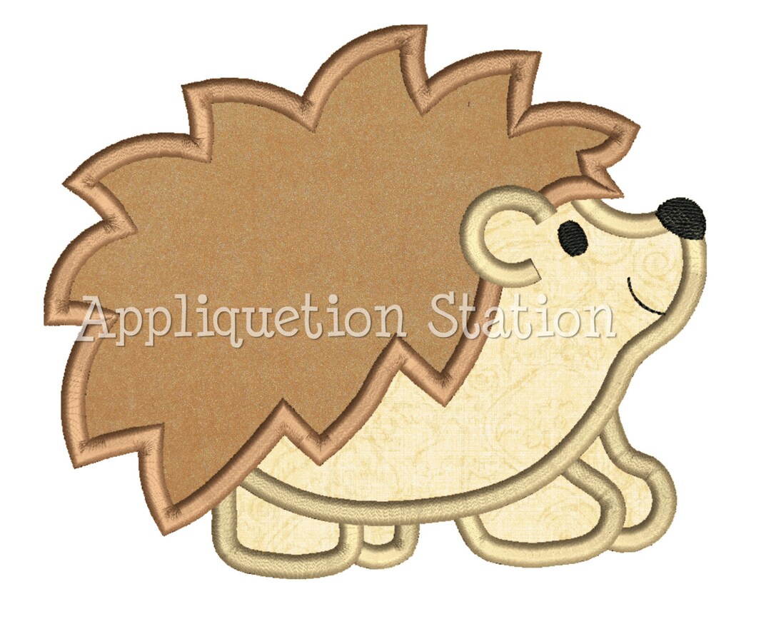 Applique Hedgehog Machine Embroidery Design Baby Animal - Etsy
