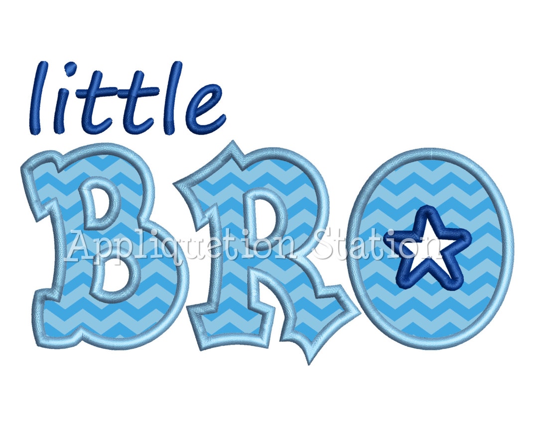 Little Bro Applique Machine Embroidery Design Brother Sibling INSTANT ...