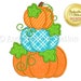 Pumpkin Stack Applique Machine Embroidery Design Trio 3 With Vines ...