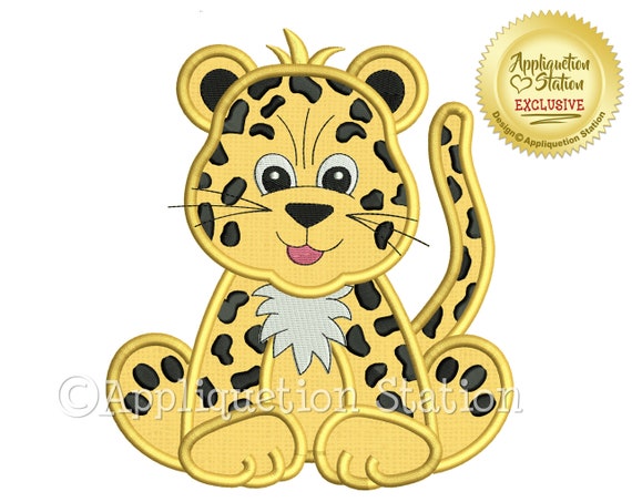 Applique Leopard Machine Embroidery Design Zoo Baby Jungle Boy | Etsy