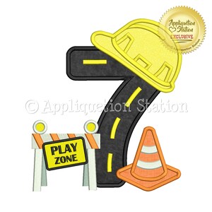 BX Construction Road Number Set Birthday Applique Machine Embroidery ...