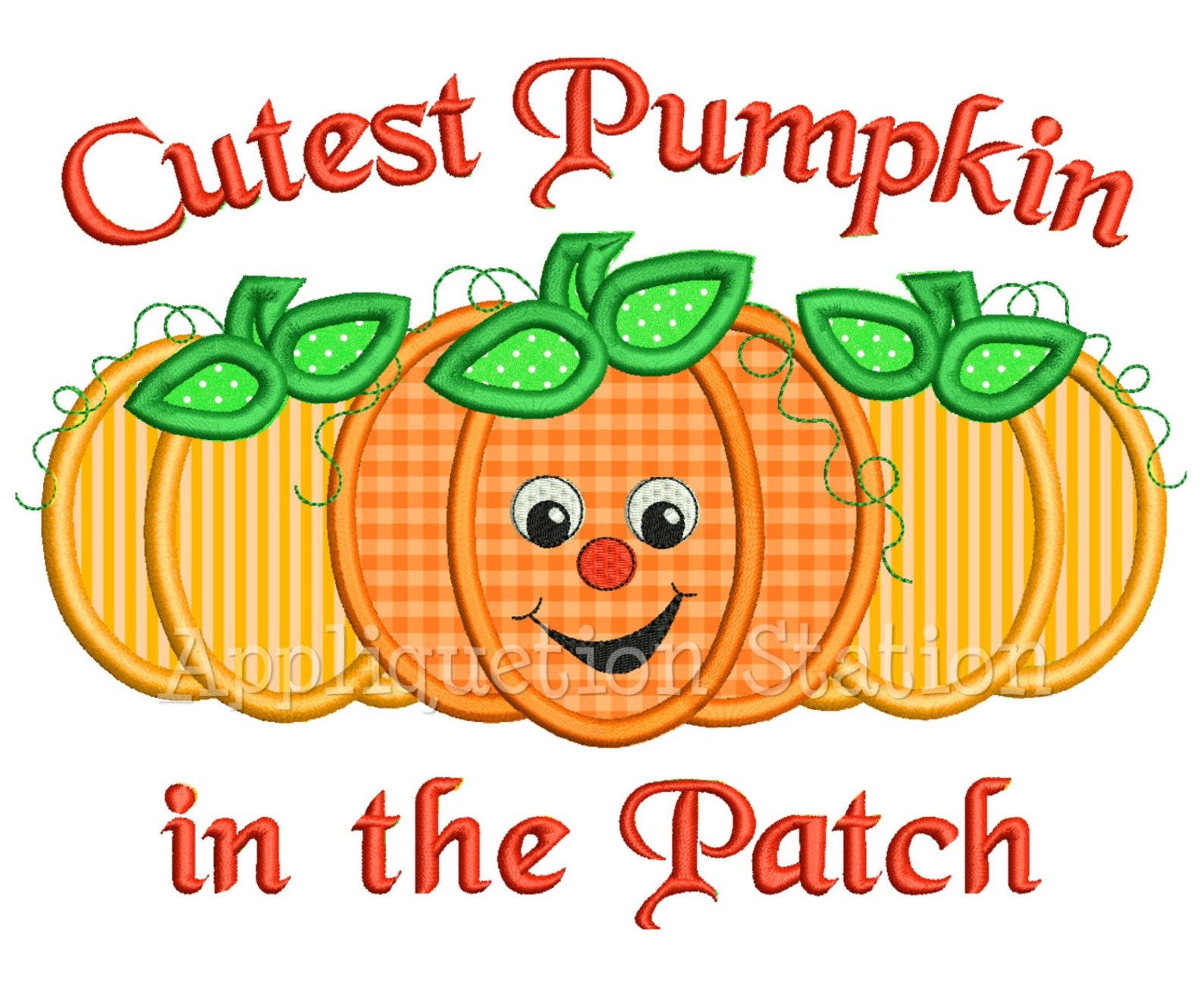 Cutest Pumpkin in the Patch Applique Machine Embroidery Design - Etsy