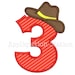 Cowboy Birthday Numbers Set Applique Machine Embroidery Design Download ...