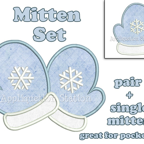 Mitten Applique - Etsy