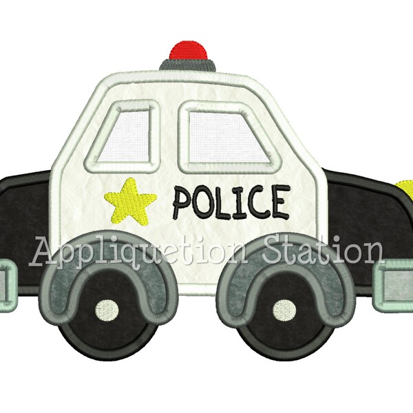 Police Car Applique - Etsy