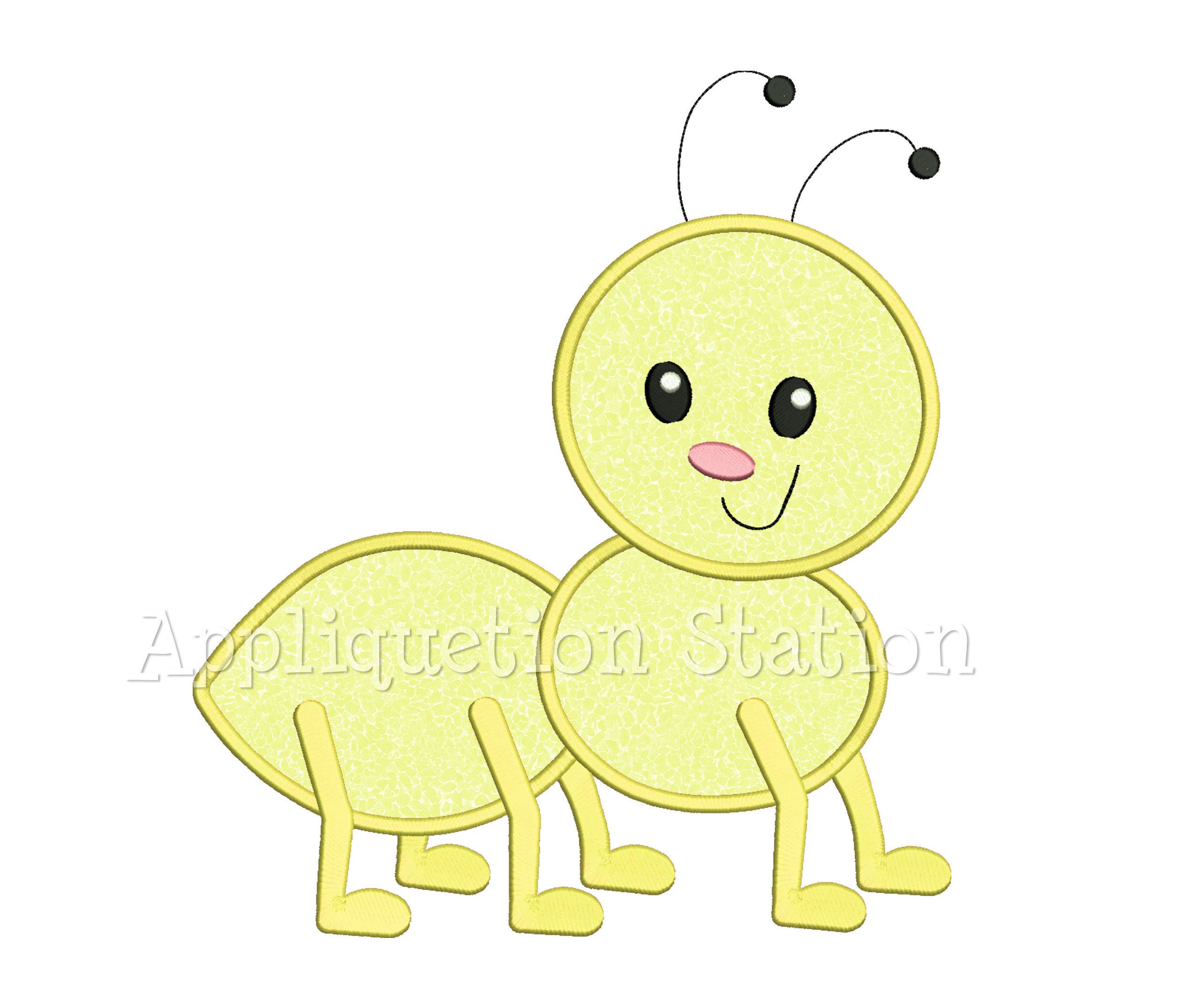 Cute Bugzee Ant Applique Machine Embroidery Design Boy/girl Baby Insect ...