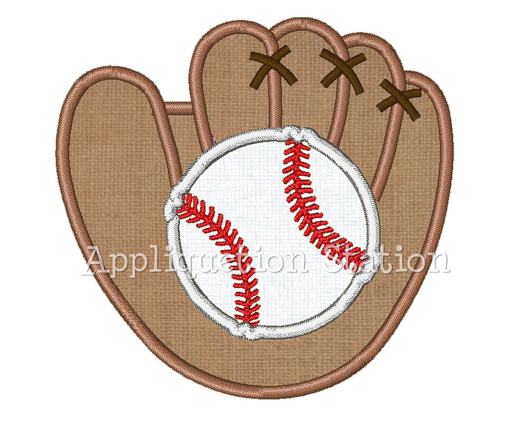 Baseball and Glove Mitt Applique Machine Embroidery Design Boy Sport ...