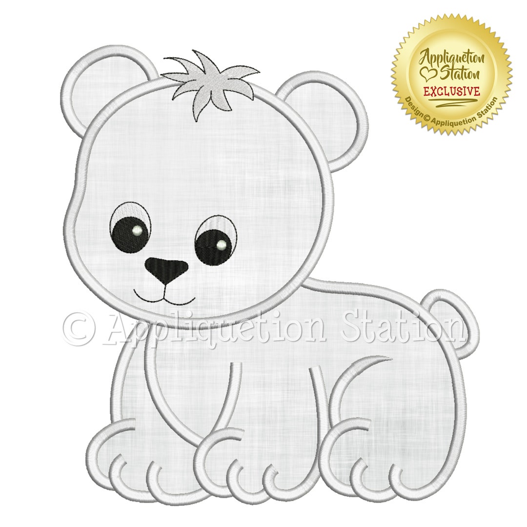 Applique Bear Machine Embroidery Design Zoo Pals Boy Girl Cute Brown ...