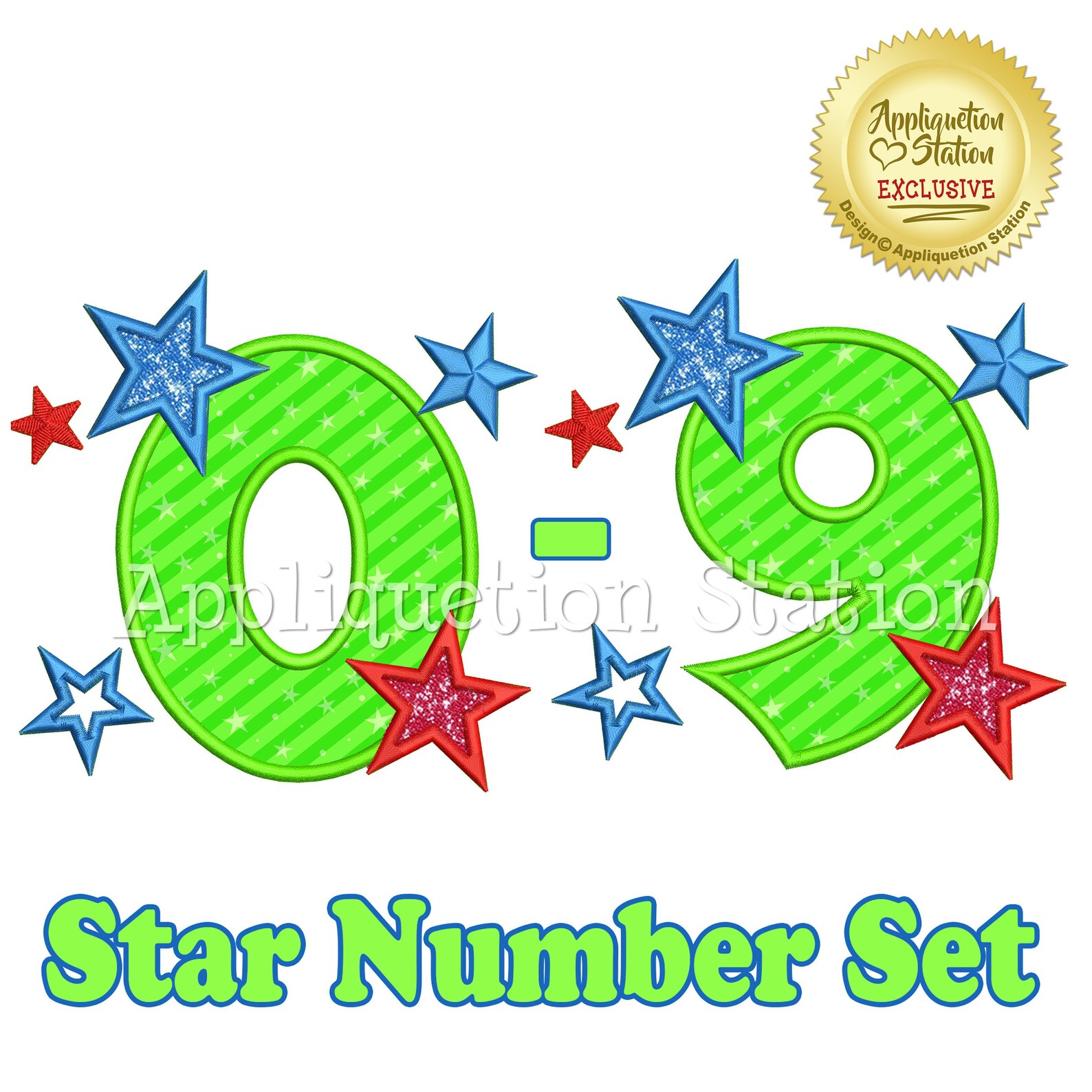 BX Boys Star Number Set Birthday Applique Machine Embroidery Design 1,2 ...