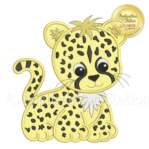 Applique Cheetah Machine Embroidery Design Zoo Pals Boy Girl Cute ...