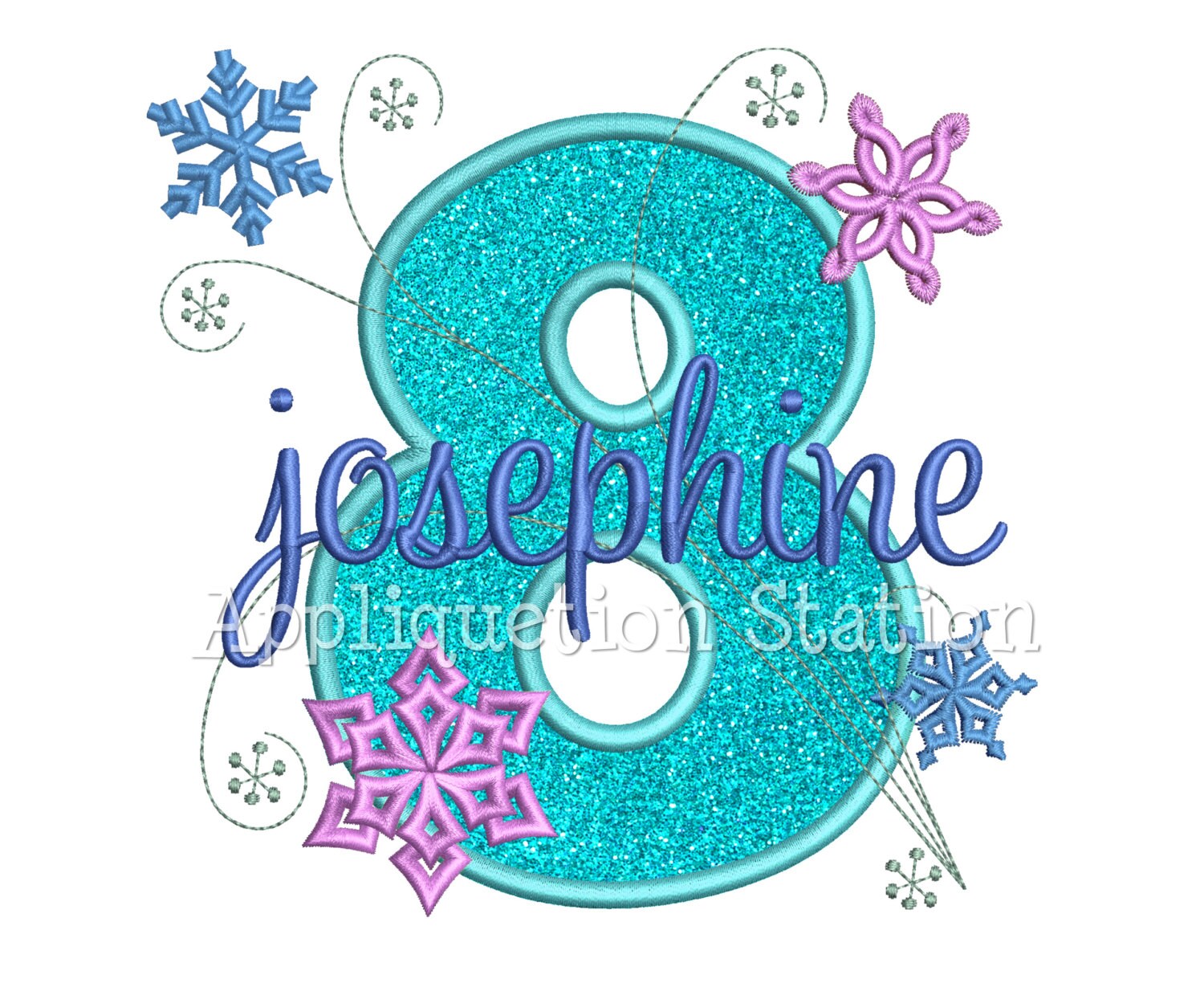 BX Snowflake Numbers Set Birthday Applique Machine Embroidery - Etsy
