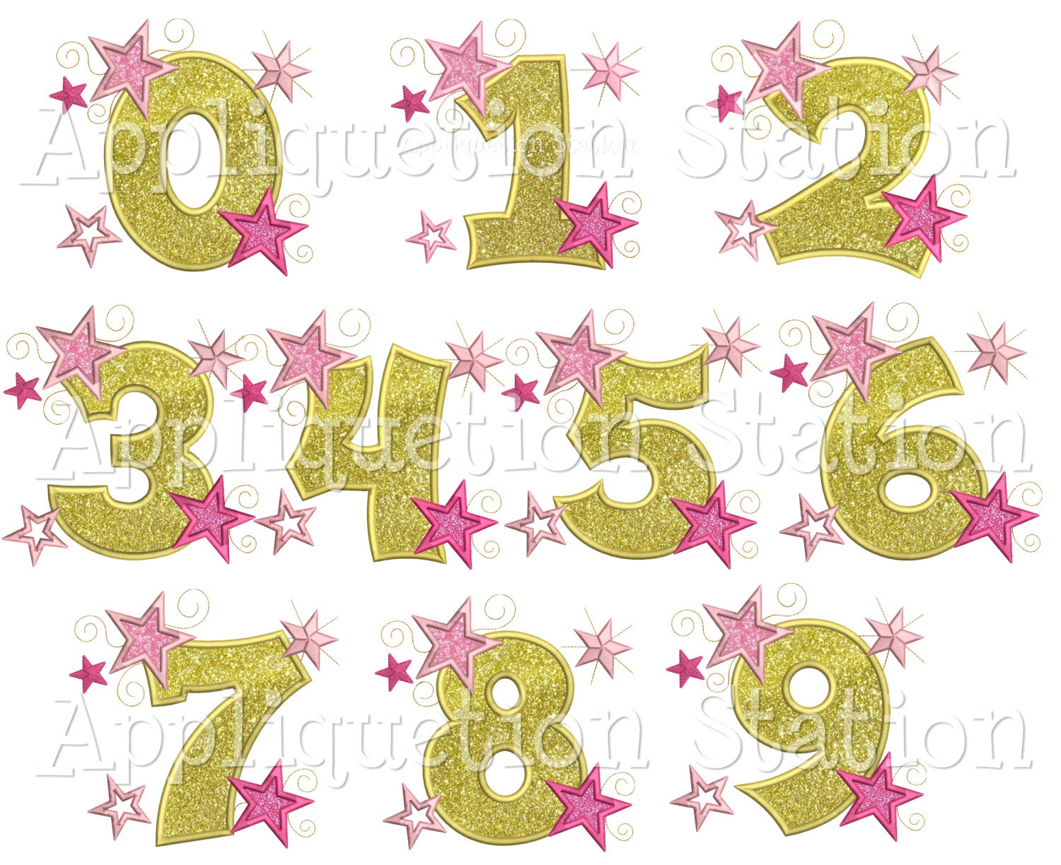 Craft Supplies & Tools Sewing & Fiber Stars Font Set Quick Stitch ...