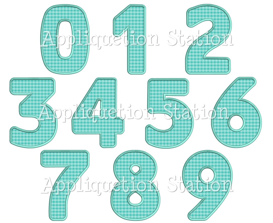 BX Rounded Plain Birthday Numbers Set Applique Machine - Etsy