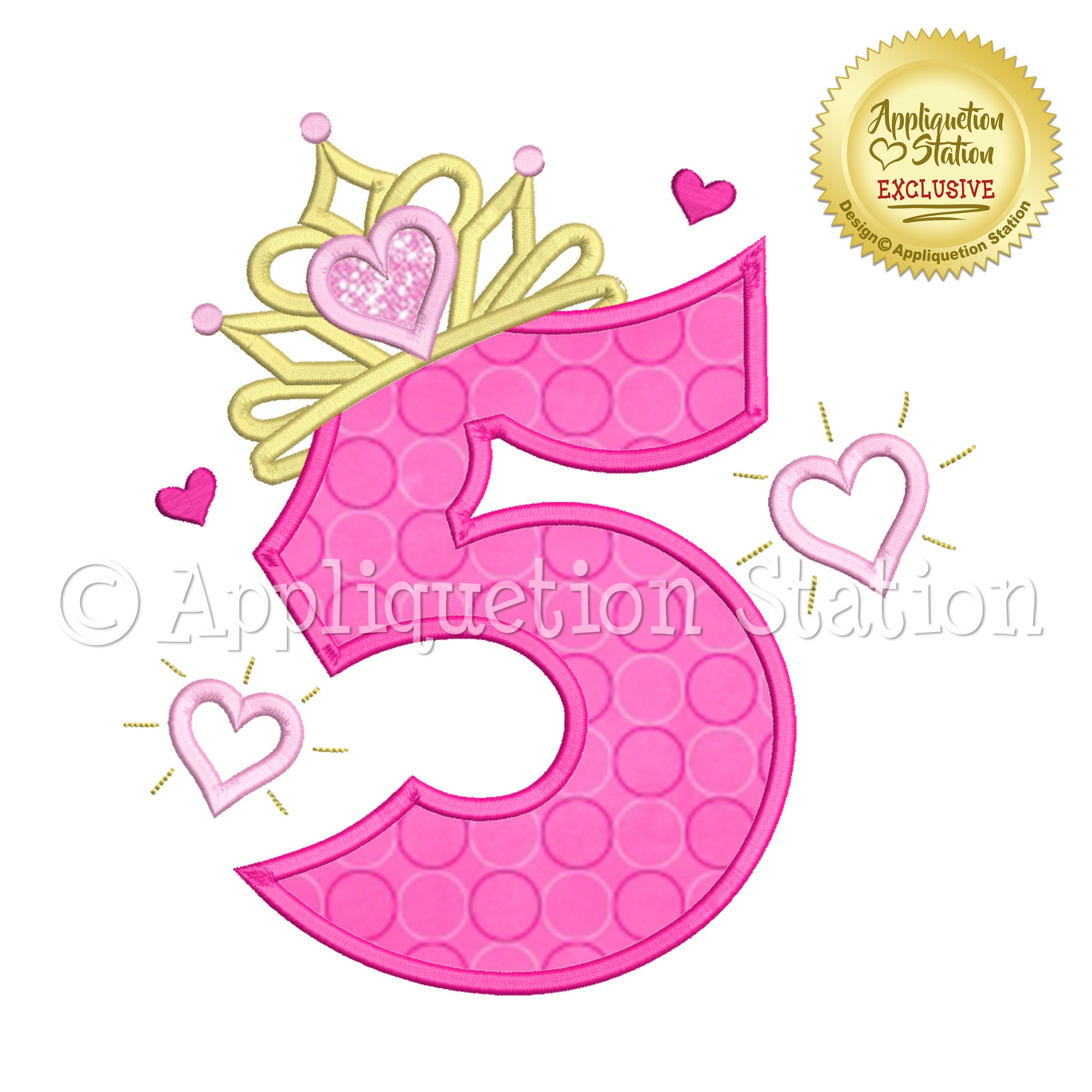 Princess Tiara #5 Applique Machine Embroidery Design Birthday Crown ...