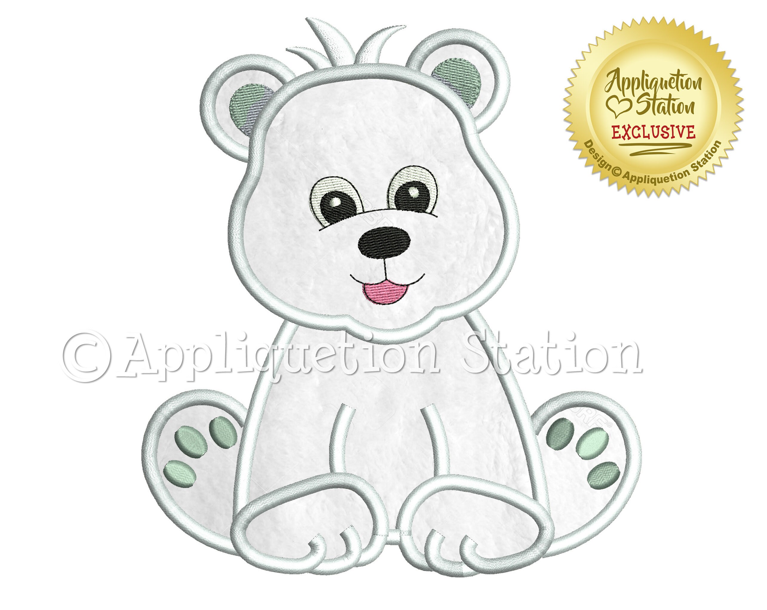Applique Bear Machine Embroidery Design Zoo Baby Cub Boy Cute - Etsy