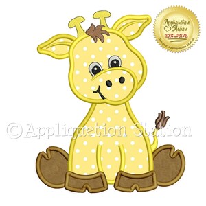 Applique Giraffe Machine Embroidery Design Zoo Baby Cute Safari Animal ...