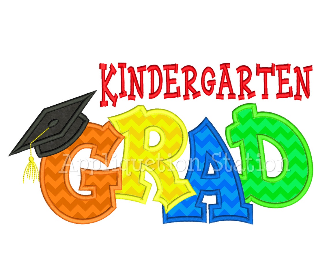 Kindergarten Graduate Applique Machine Embroidery Design Grad - Etsy