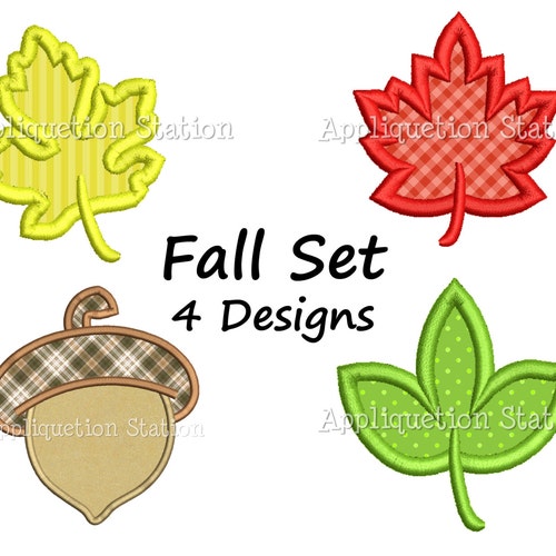 Autumn Leaves Machine Embroidery Design Fall Leaf - Etsy
