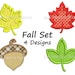 Fall Leaf Set With Acorn Applique Machine Embroidery Design ...
