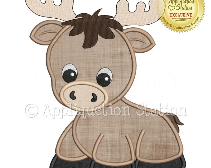 Applique Baby Moose Embroidery File - Etsy Canada