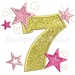 Star Number Seven 7th Birthday Applique Machine Embroidery Design ...