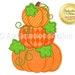Pumpkin Stack Applique Machine Embroidery Design Trio 3 With Vines ...