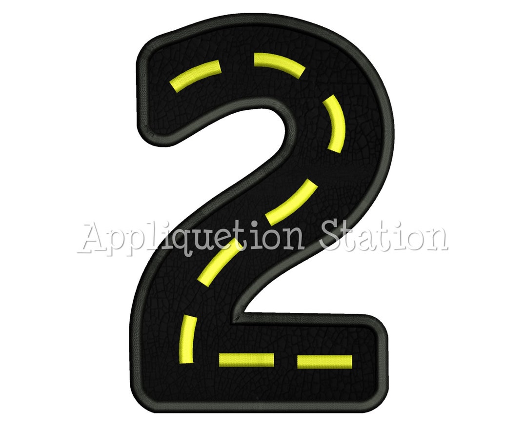 Road Number Two 2nd Birthday Applique Machine Embroidery Design Boy 2 ...