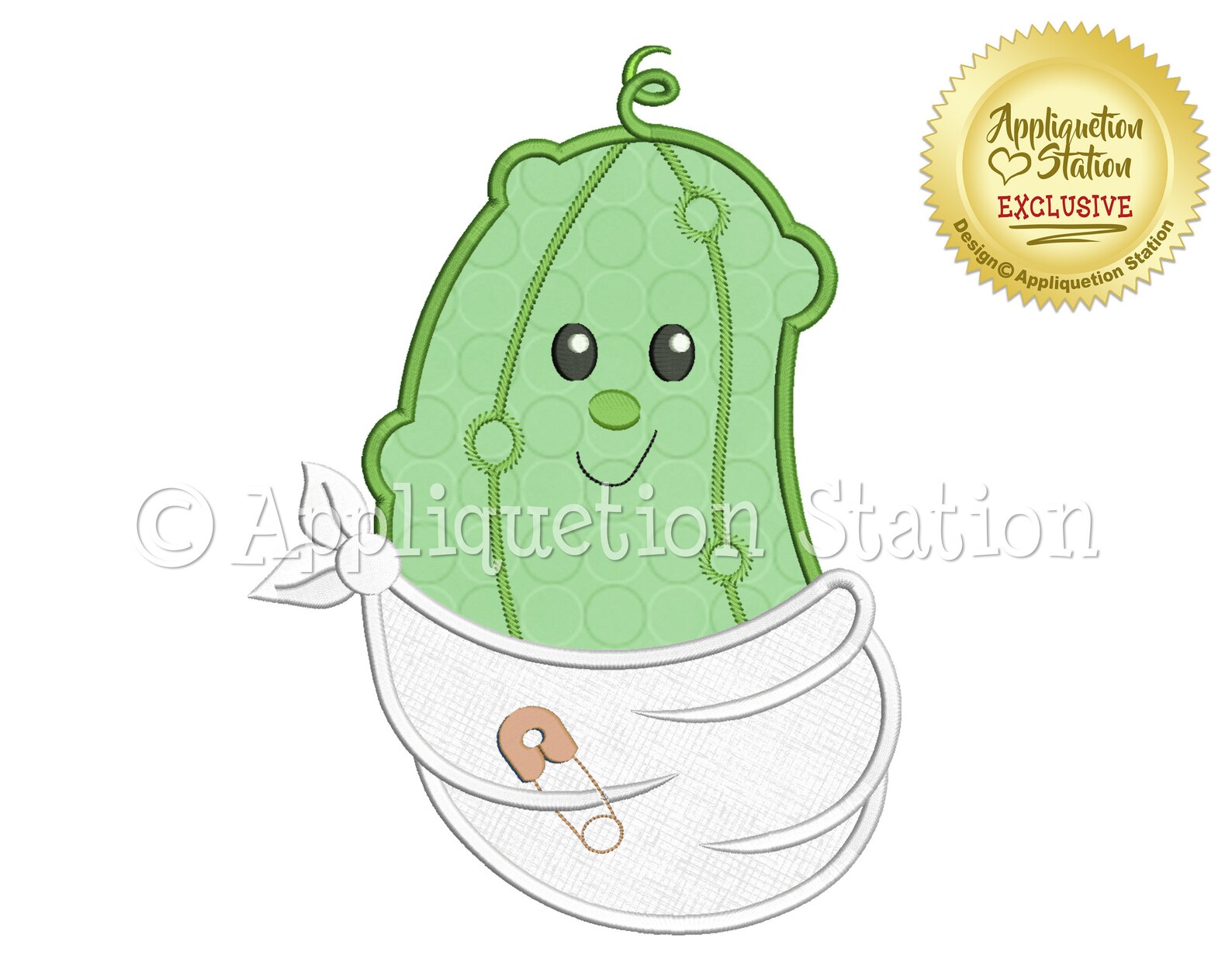 Pickle Baby Applique Machine Embroidery Design Cucumber Diaper INSTANT ...