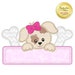 Puppy Name Plate Girl Applique Machine Embroidery Design Baby Bow Dog ...