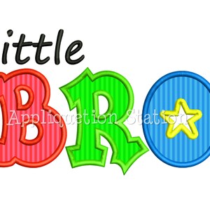 Little Bro Applique Machine Embroidery Design Brother Sibling INSTANT ...