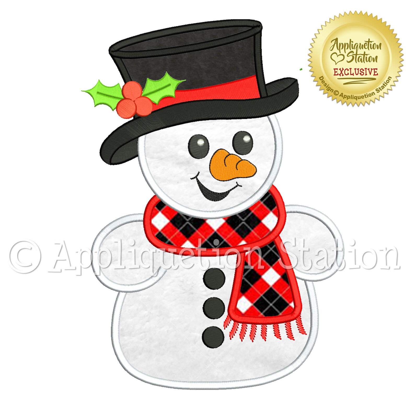 Snow Buddy Snowman #2 Applique Machine Embroidery Design Winter ...