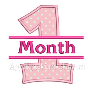 Number One Split Design 1st Birthday Applique Machine Embroidery Design ...