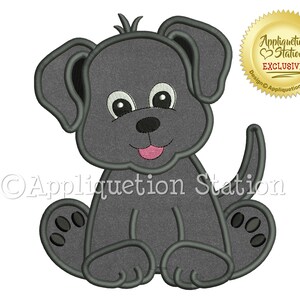 Applique Puppy Labrador Machine Embroidery Design Pattern Boy Girl Cute ...