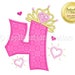 BX Princess Tiara Numbers Set 0-9 Applique Machine Embroidery Design ...