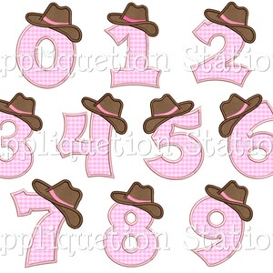 Cowboy Birthday Numbers Set Applique Machine Embroidery Design Download ...
