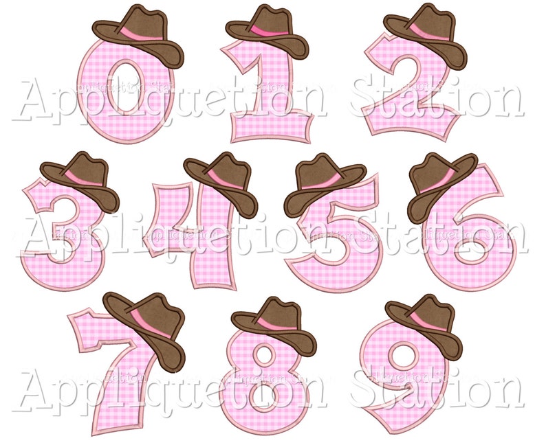 Cowboy Birthday Numbers Set Applique Machine Embroidery Design Download ...