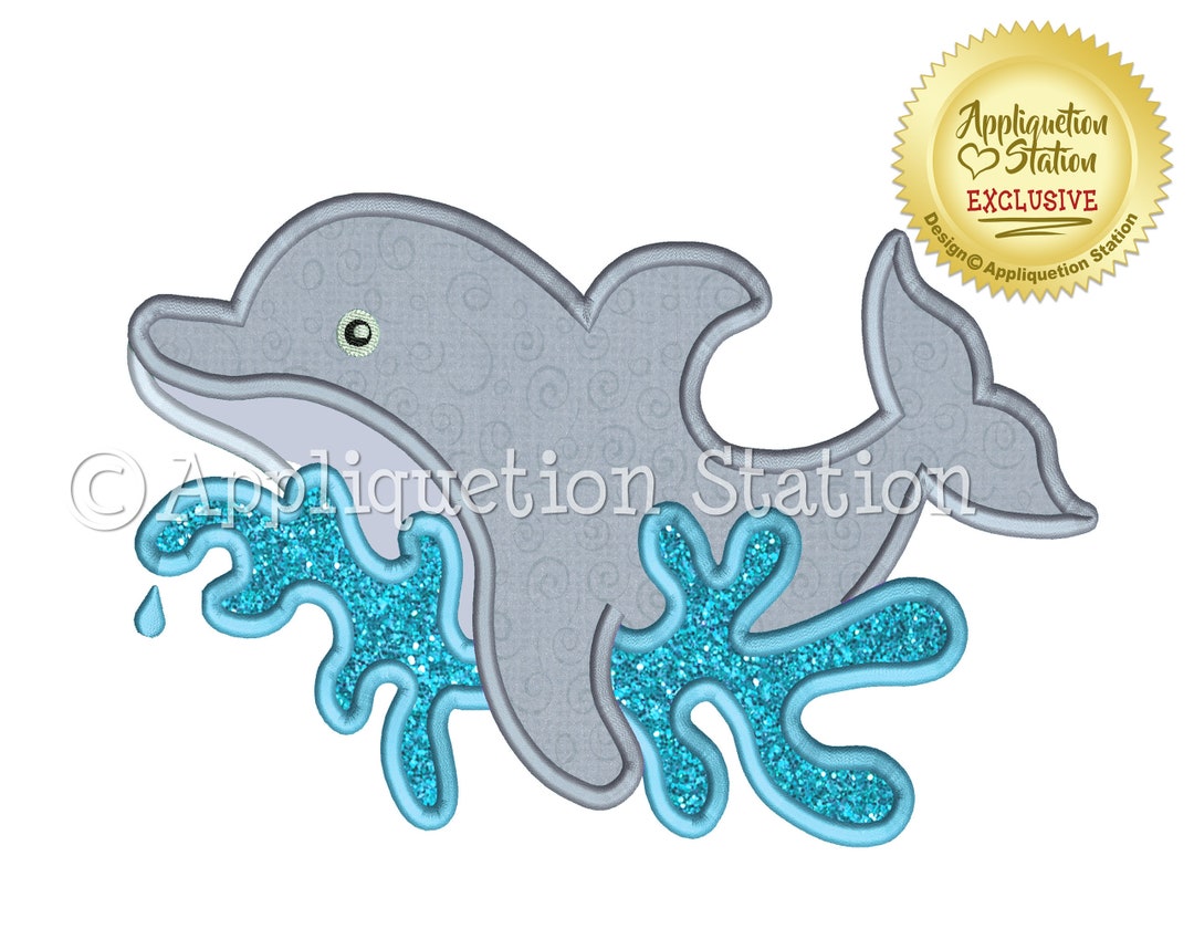 Dolphin Applique Machine Embroidery Design Sea Creature - Etsy