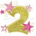 Star Number Two 2nd Birthday Applique Machine Embroidery Design Second ...